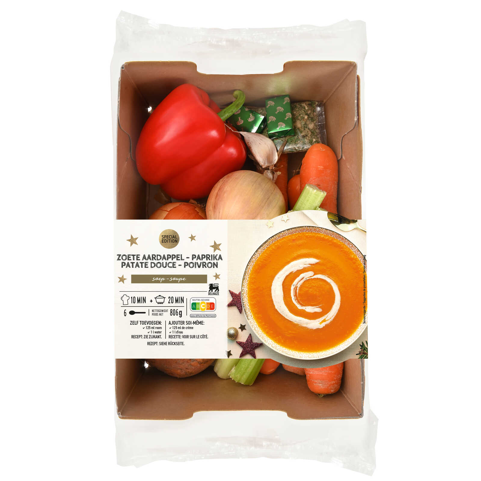 Delhaize | Maaltijdbox | Zoete aardap paprik pest soep | 806 gr | Delhaize