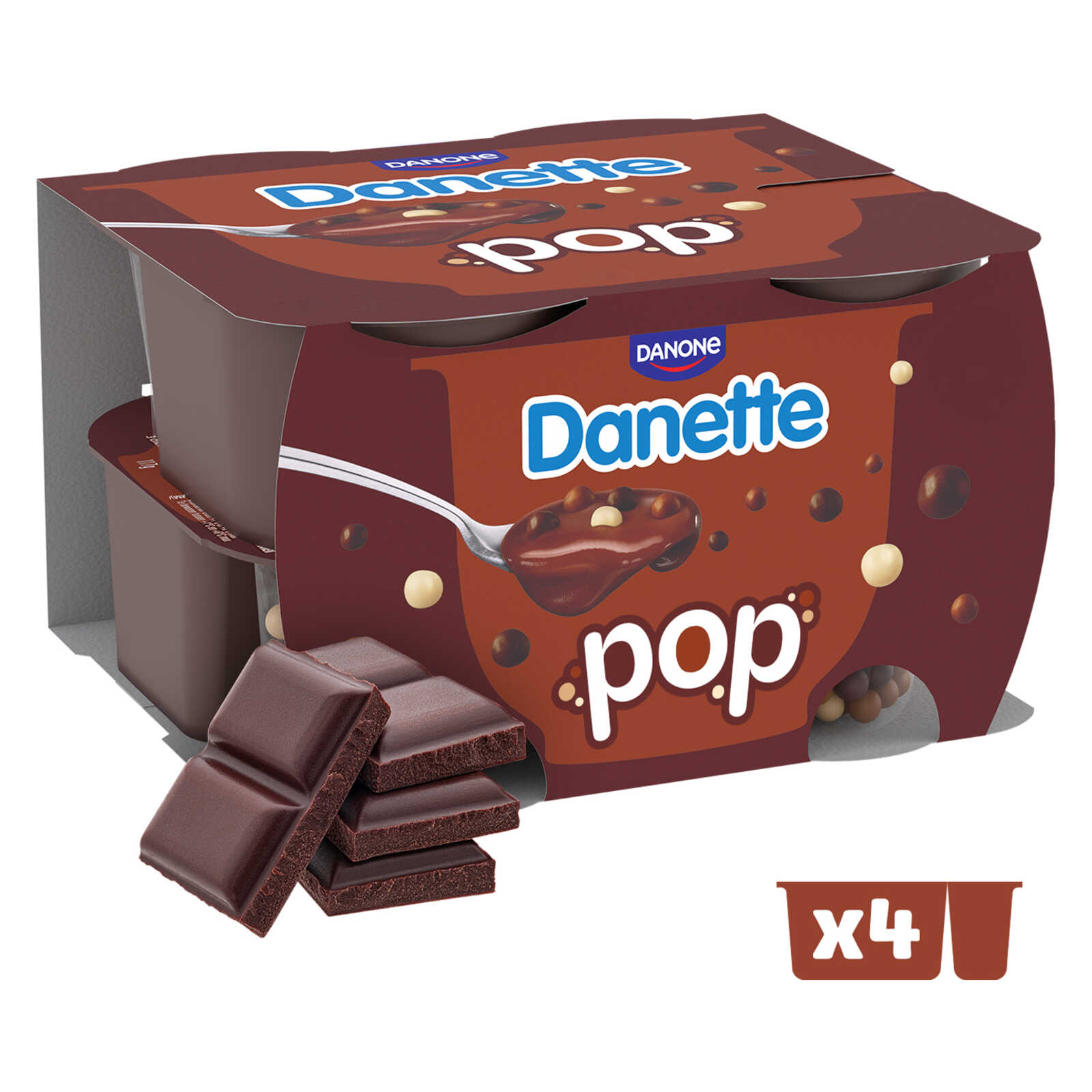 Danette | Dessert | Pop | Crème | Chocolat | 4 x 117 gr | Delhaize