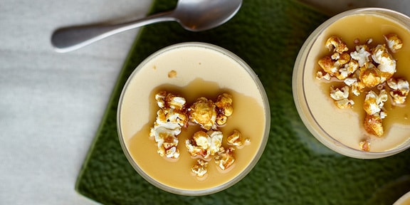 Panna cotta met popcorn